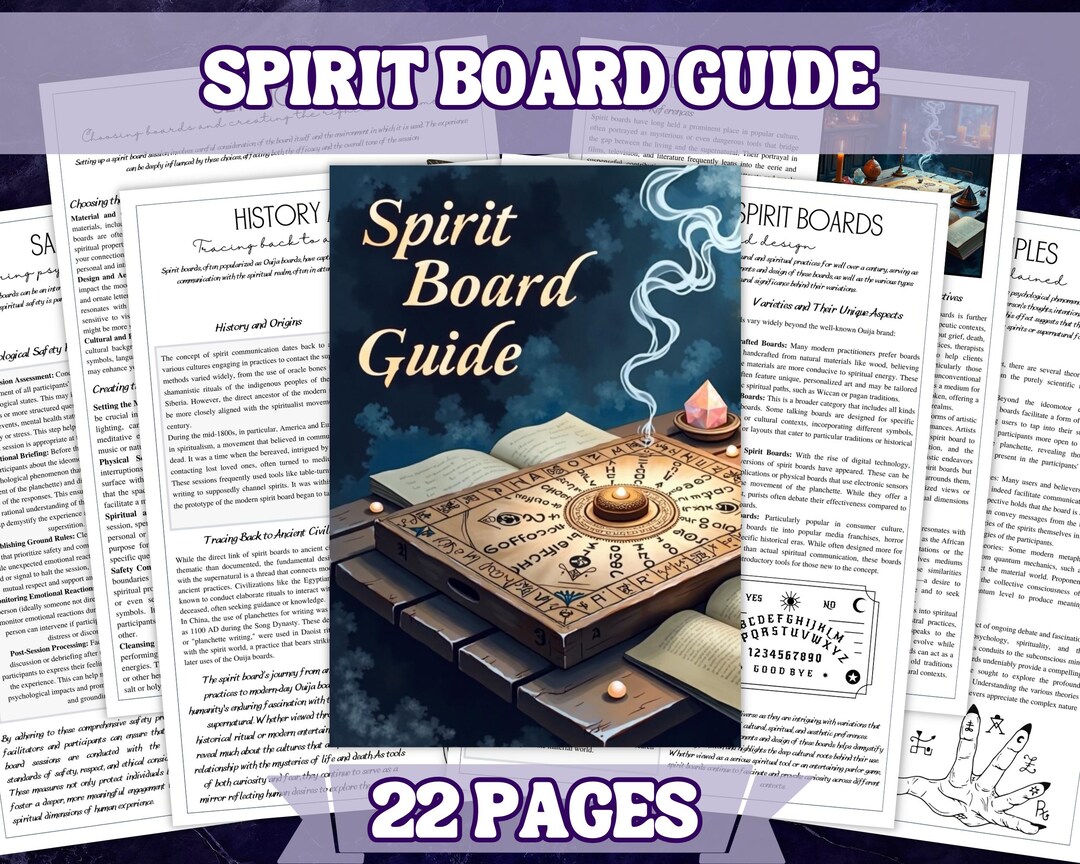 Printable Spirit Board Guide With 2 Boards & 2 Planchettes ...