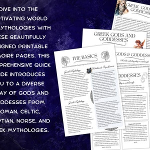 Gods and Goddesses Quick Guide , Printable Grimoire Pages , Learn the Basics of Mythology - Etsy ...