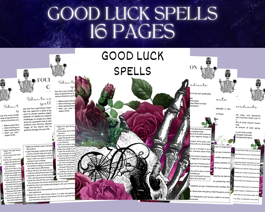 Good Luck Spells Collection Printable Grimoire and Book of - Etsy