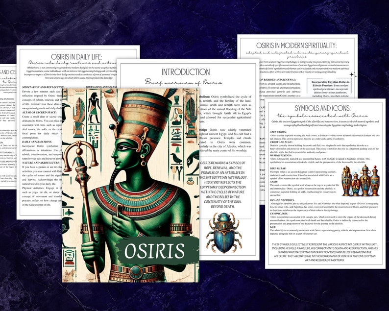 Osiris Worship Guide Printable PDF 20 Pages A4 Size , Printable Grimoire and Book of Shadow ...
