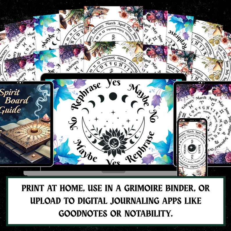 Printable Pendulum Boards | 4 Divination Designs (digital Download PDF ...