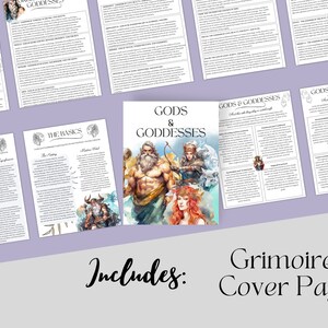 Gods and Goddesses Quick Guide Printable Grimoire Pages - Etsy Australia
