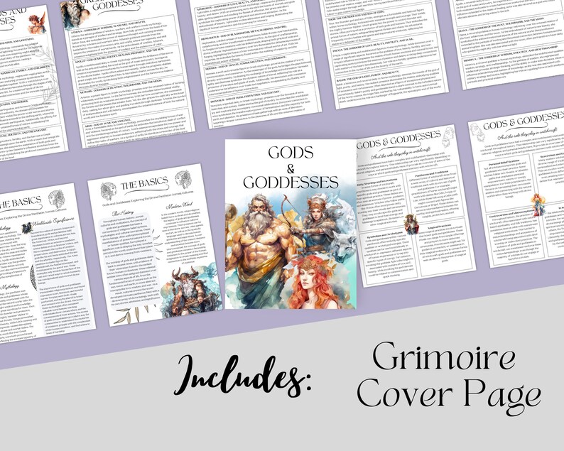 Gods and Goddesses Quick Guide Printable Grimoire Pages - Etsy Australia