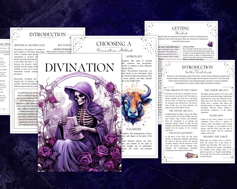 Types of Divination Printable Grimoire Set , Grimoire and Book of Shadow Pages A4 Paper Size - Etsy