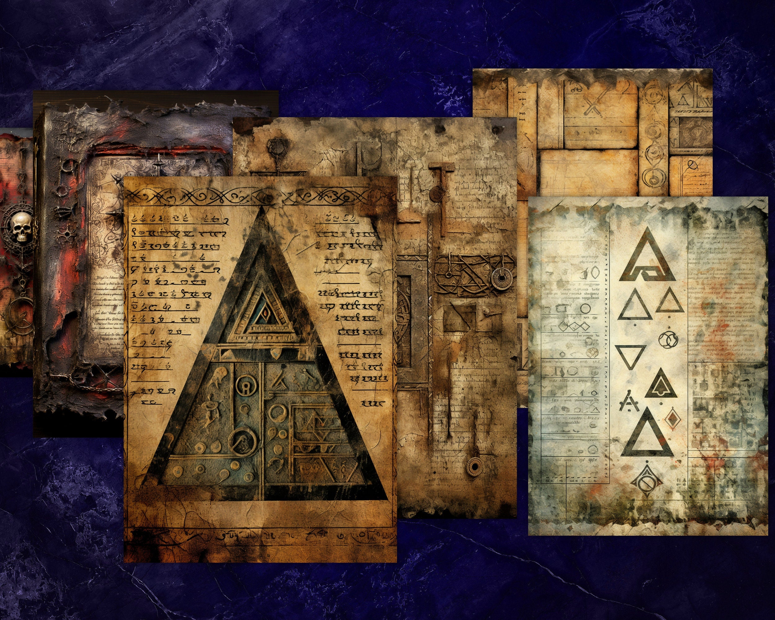 Vintage Mystic Occult Printable Paper Pack 12 Printable PDF Pages ...