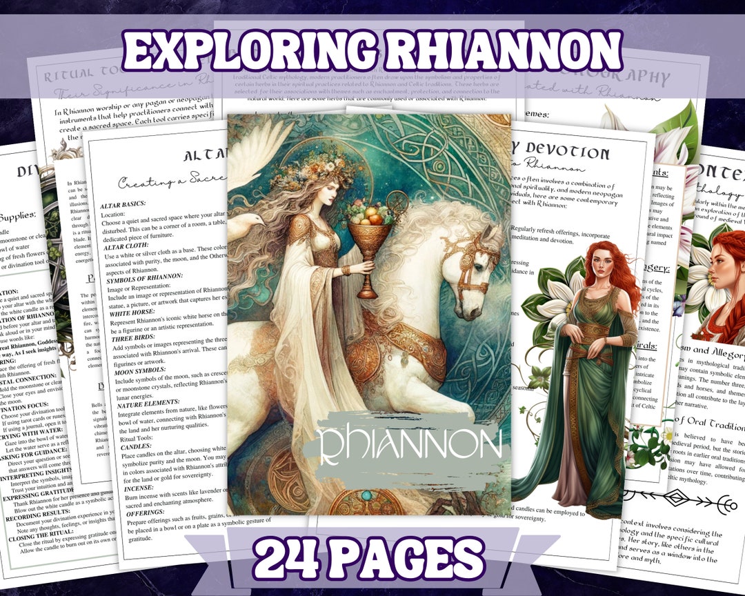 Celtic Goddess Rhiannon Grimoire Set Printable PDF , 24 Pages A4 Paper ...