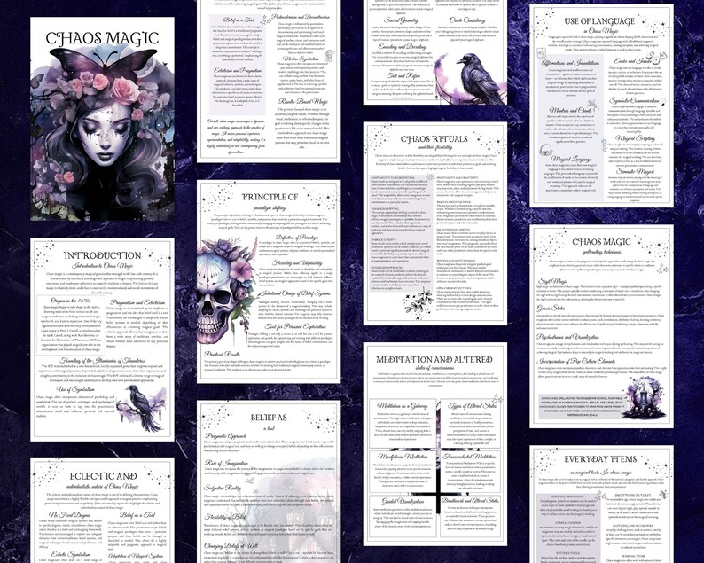 Chaos Magic Grimoire Set 24 Pages, A4 Size , Digital Download ...