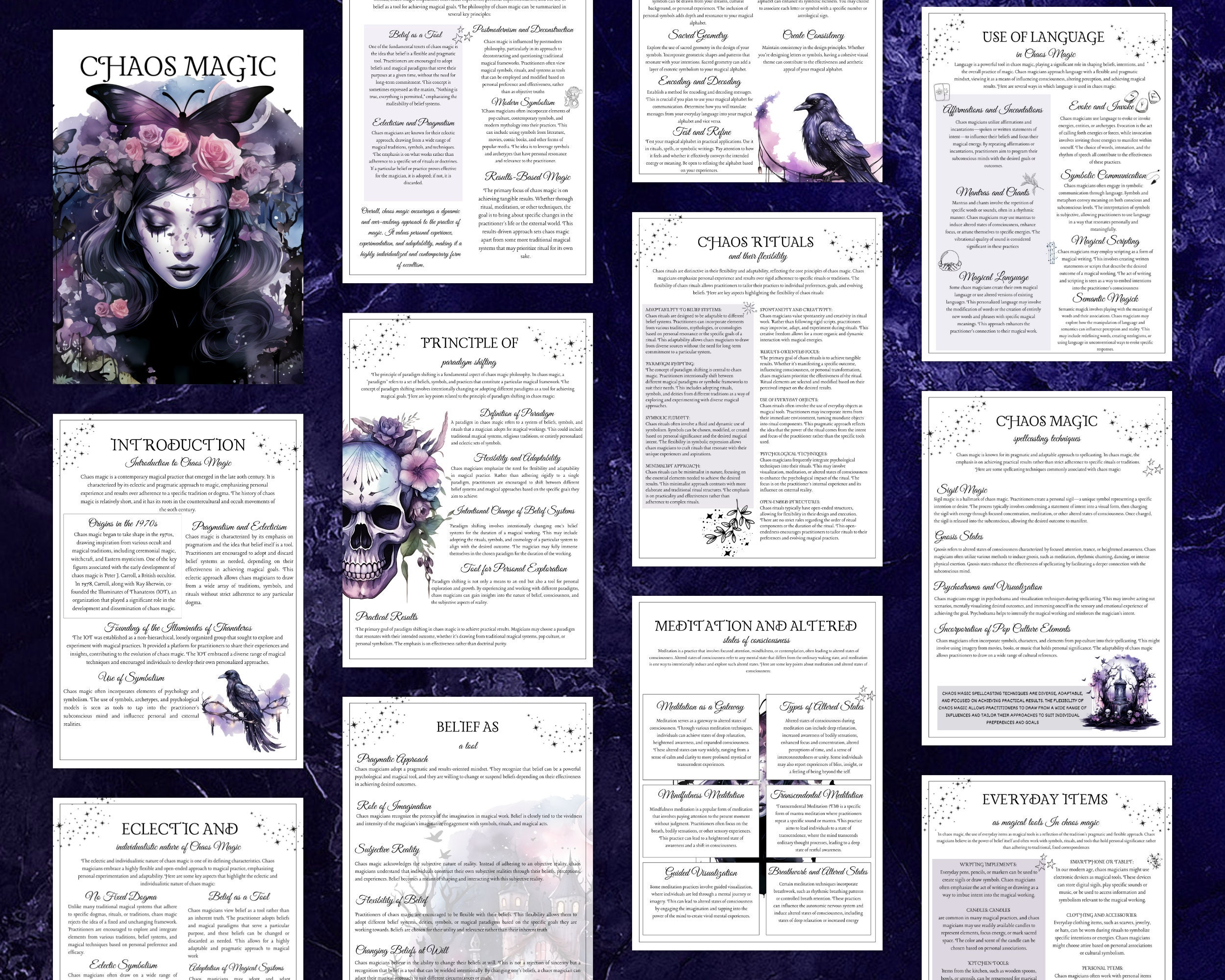 Chaos Magic Grimoire Set 24 Pages, A4 Size , Digital Download ...