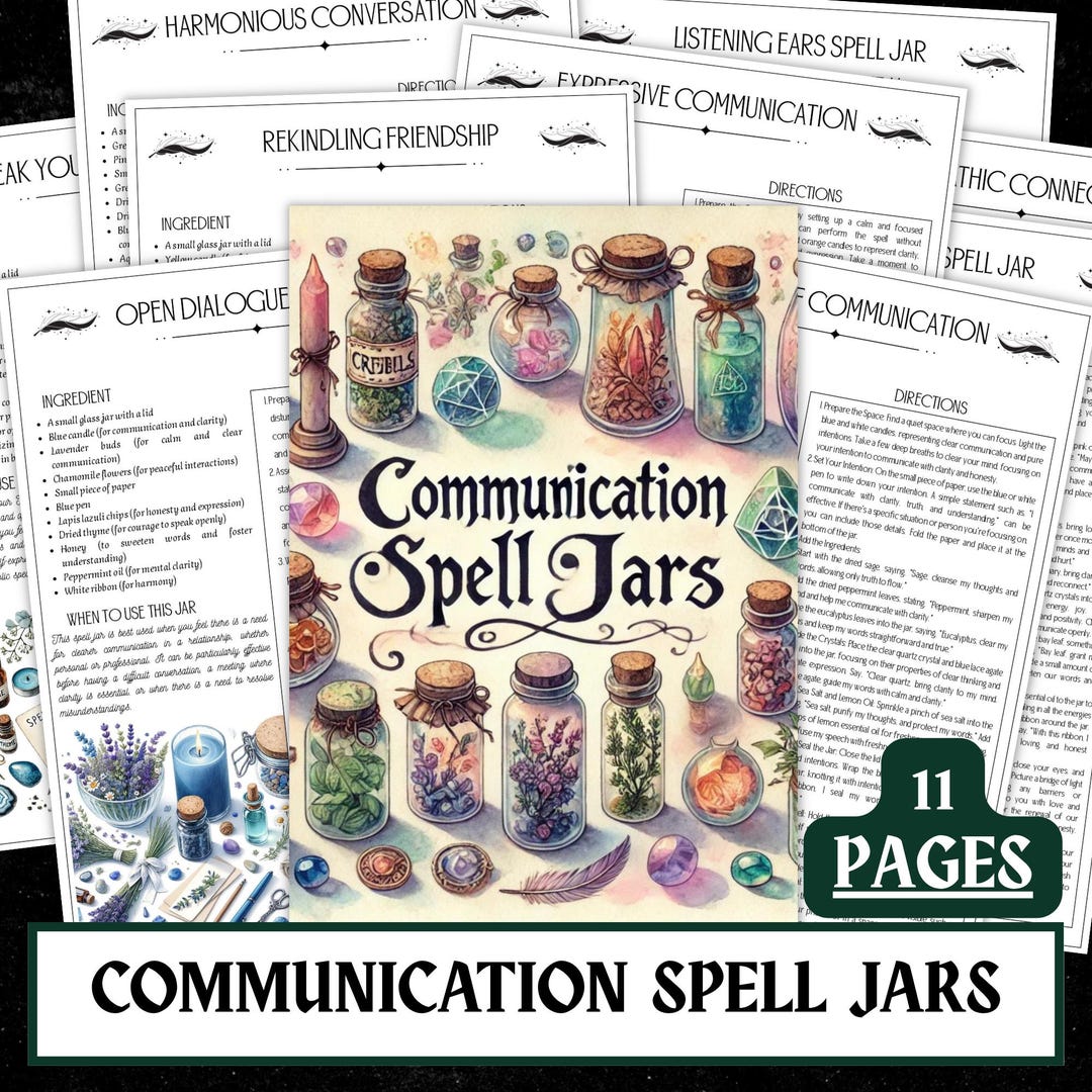 Printable Communication Spell Jar Recipes | Witchcraft Digital Download ...