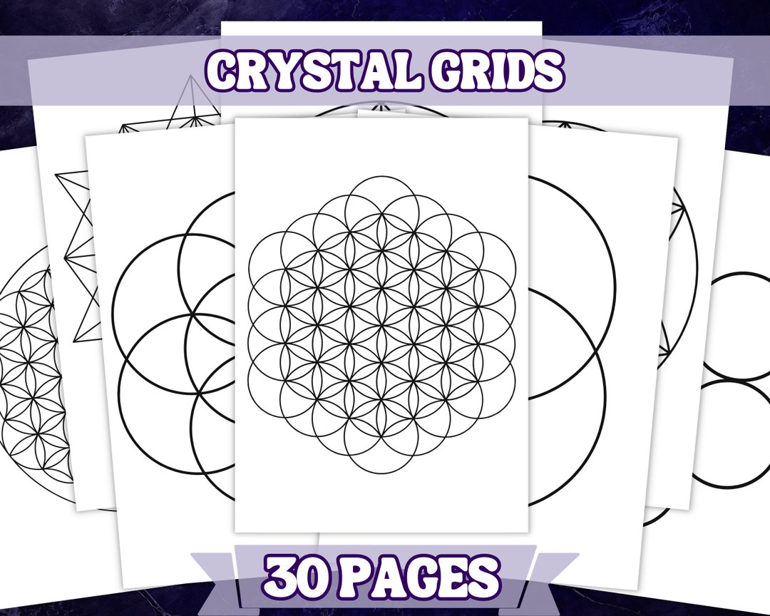 Printable Crystal Grids , 30 Page Set , Printable Grimoire and Book of ...