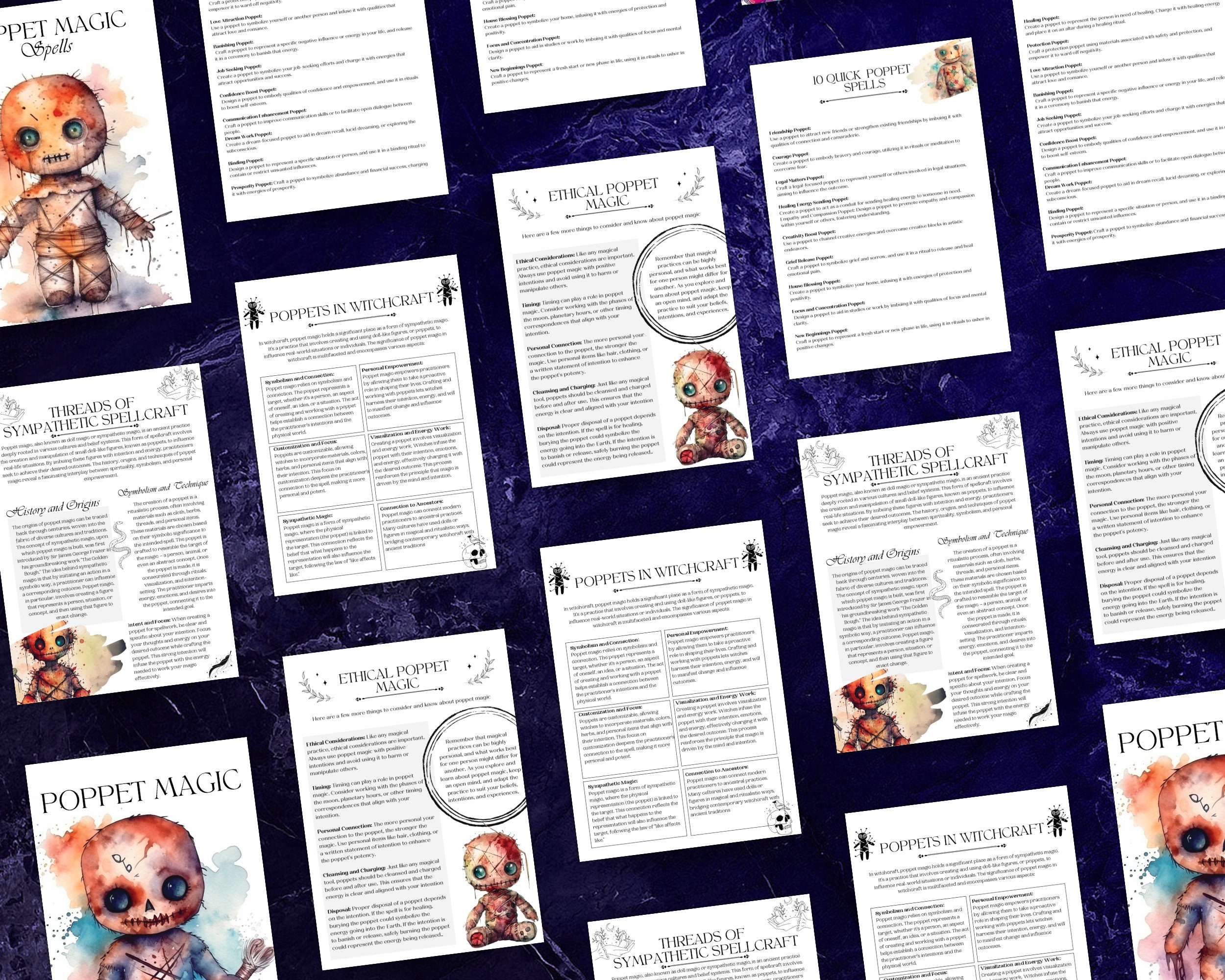 Basics of Poppet Magic and History , Printable Grimoire Pages and Book ...
