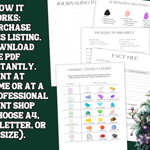 Crystal Journal Printable | Chakra Charts, Grids (34 Page PDF) - Etsy