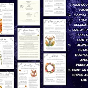 Litha Grimoire Printable Set , 14 Pages A4 Wiccan, Pagan, Witchcraft ...
