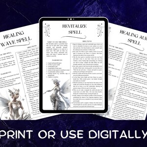 Healing Spells Collection , Printable Grimoire Pages and Book of Shadow ...