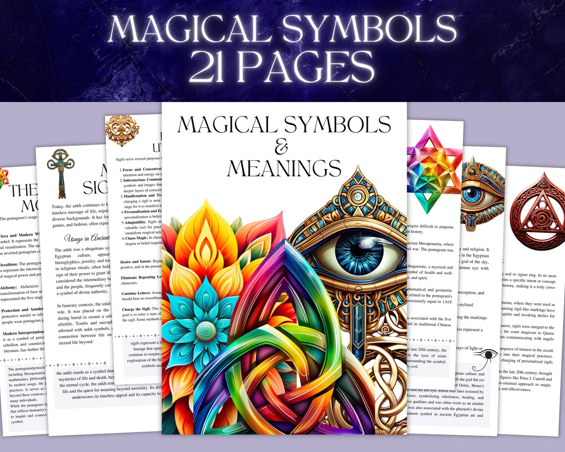 Magical Symbols and Meanings Printable Grimoire Pages and - Etsy Canada