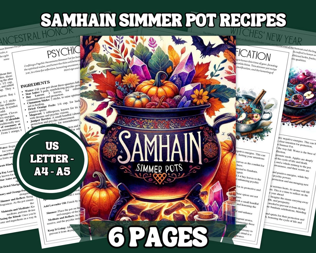 Samhain Simmer Pot Recipes | Witch's New Year Grimoire (PDF) - Etsy