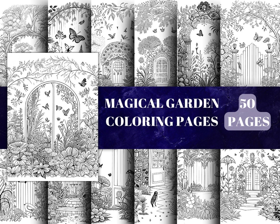 Magical Garden Coloring Pages Printable 50 Pages , Printable Grimoire ...