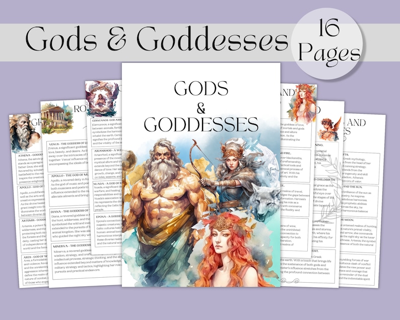 Gods and Goddesses Quick Guide Printable Grimoire Pages - Etsy Australia