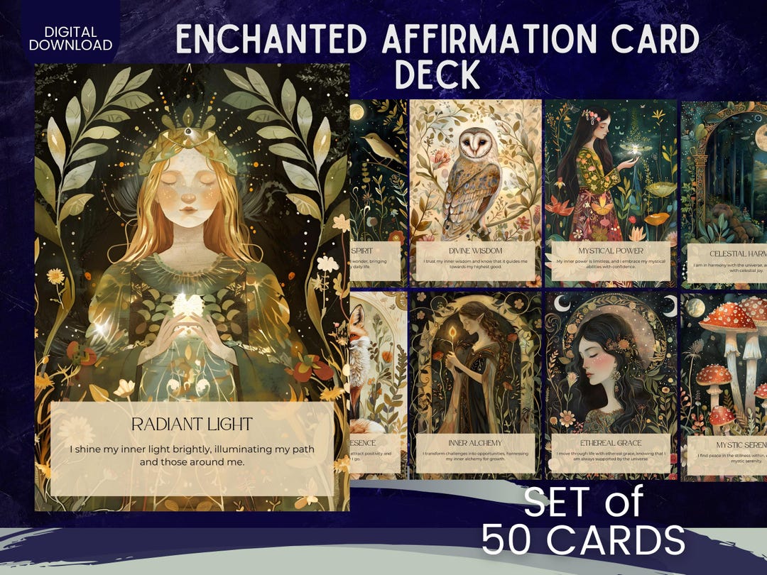 Printable Enchanted Forest Affirmation Cards | 50 Cards | Woodland ...