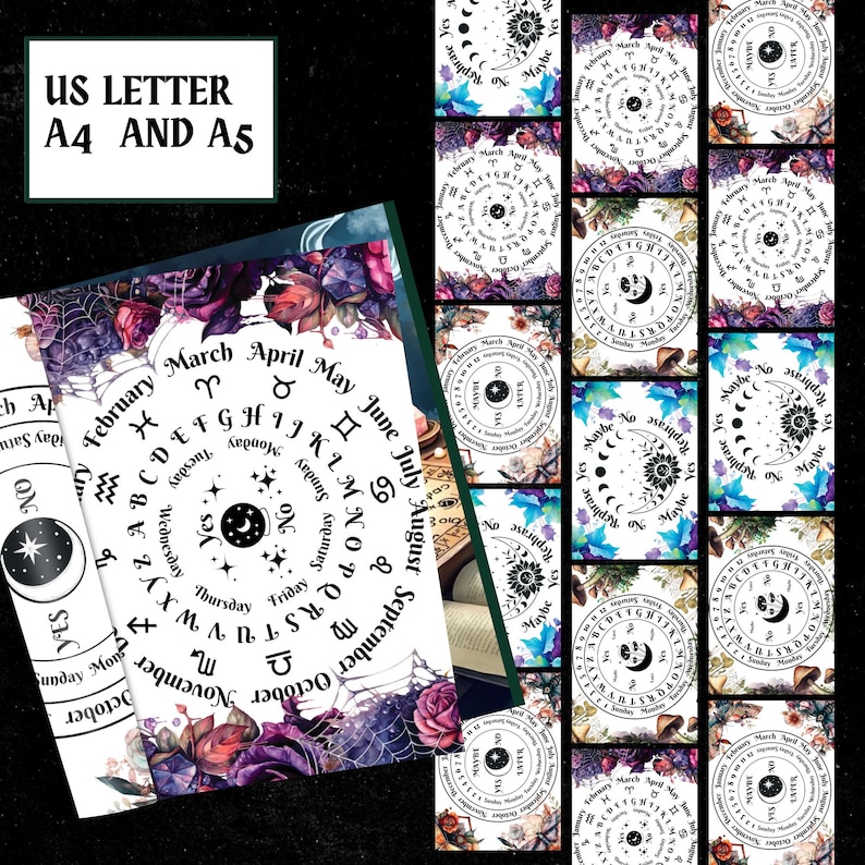 Printable Pendulum Boards | 4 Divination Designs (digital Download PDF ...