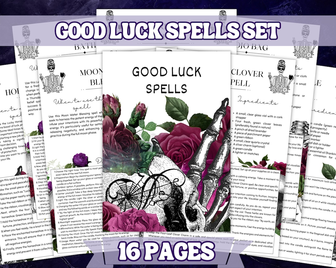Good Luck Spells Collection , Printable Grimoire and Book of Shadow ...