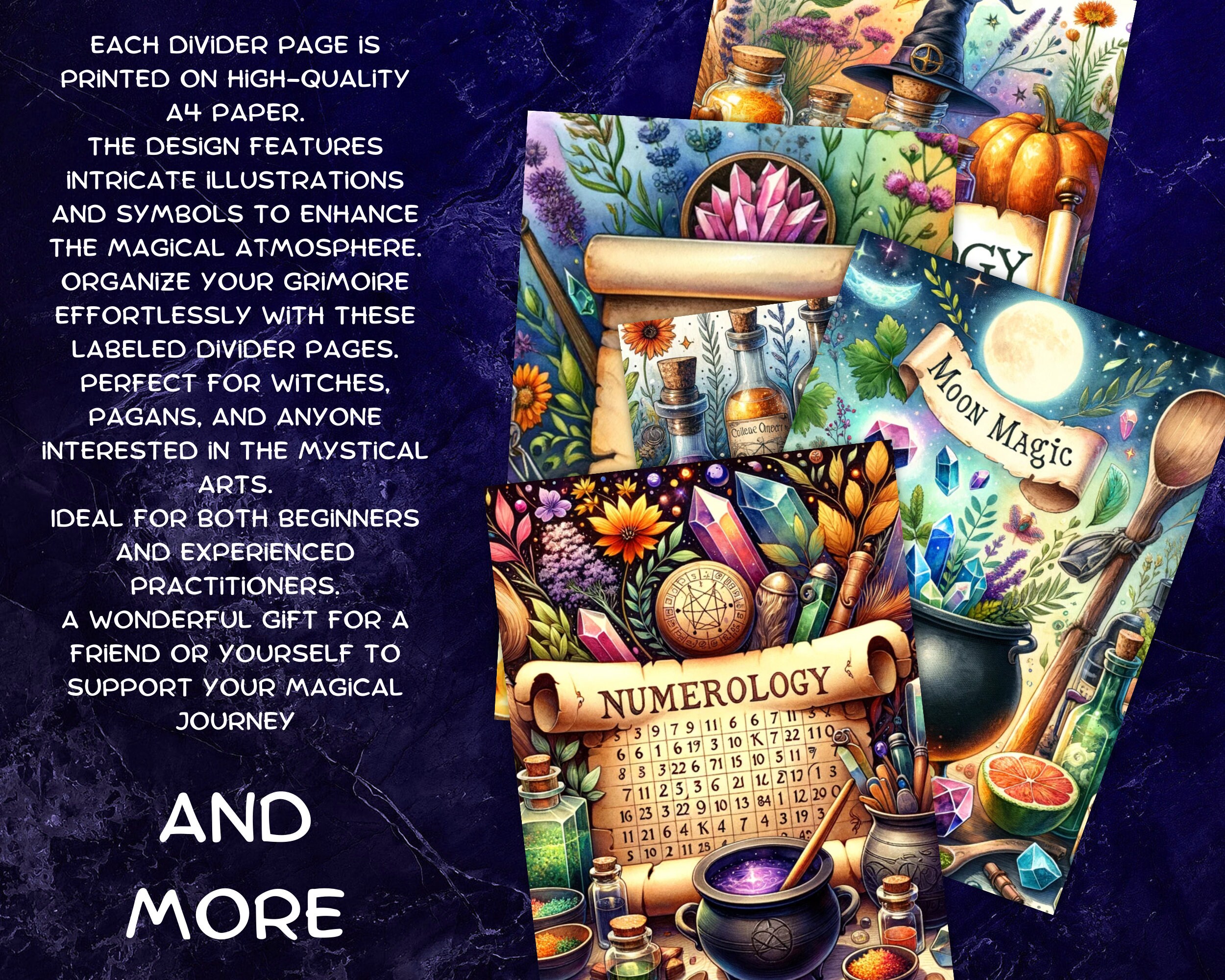 Kitchen Witch Grimoire Divider Pages , 31 A4 Pages for Your Grimoire or ...