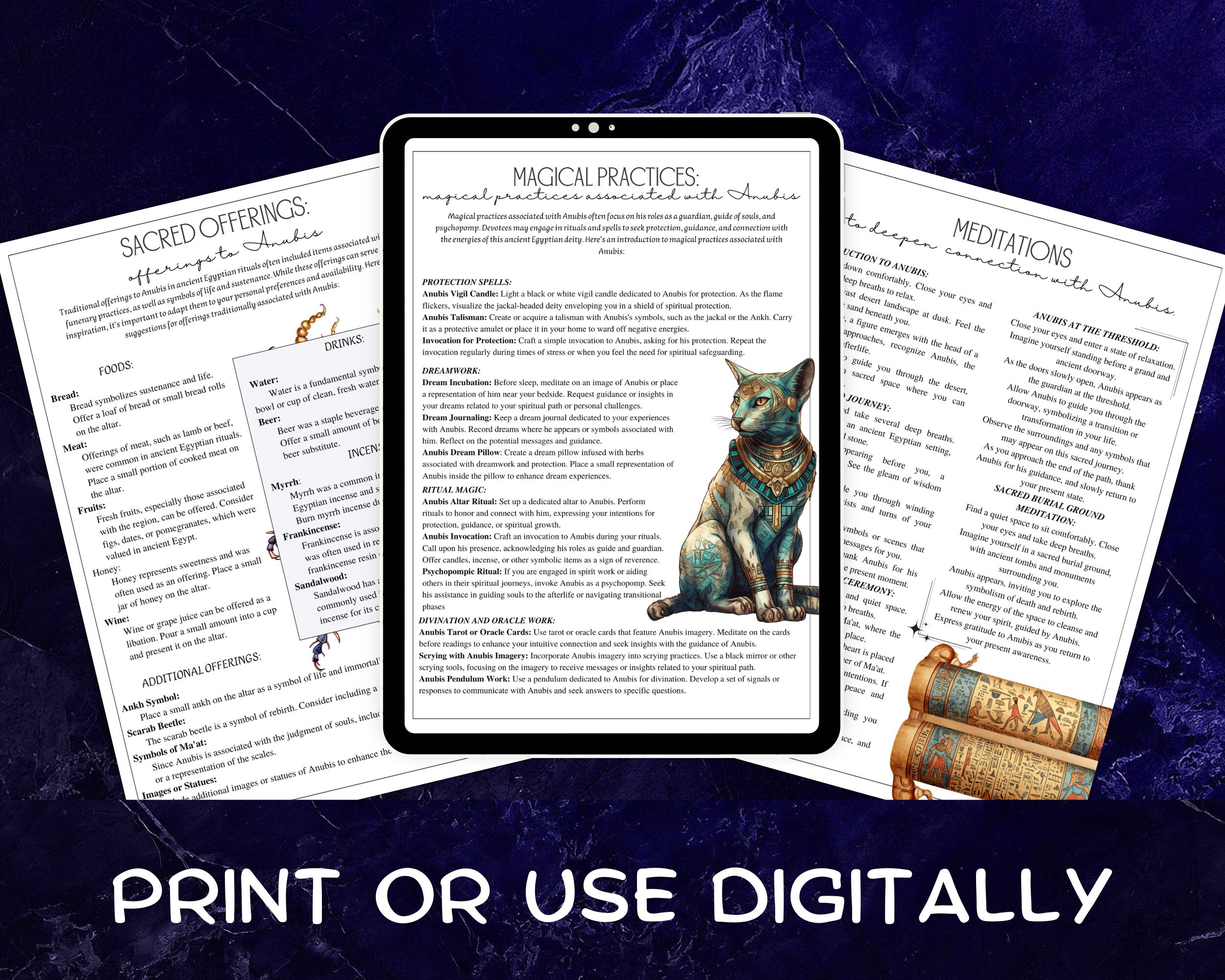 Anubis Worship Guide Printable PDF 20 Pages A4 Size , Printable Grimoire and Book of Shadow ...