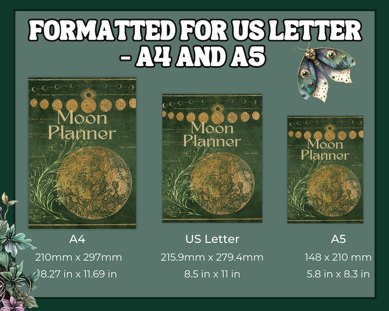 Moon Planner Printable | Lunar Magic Grimoire Pages (PDF) - Etsy