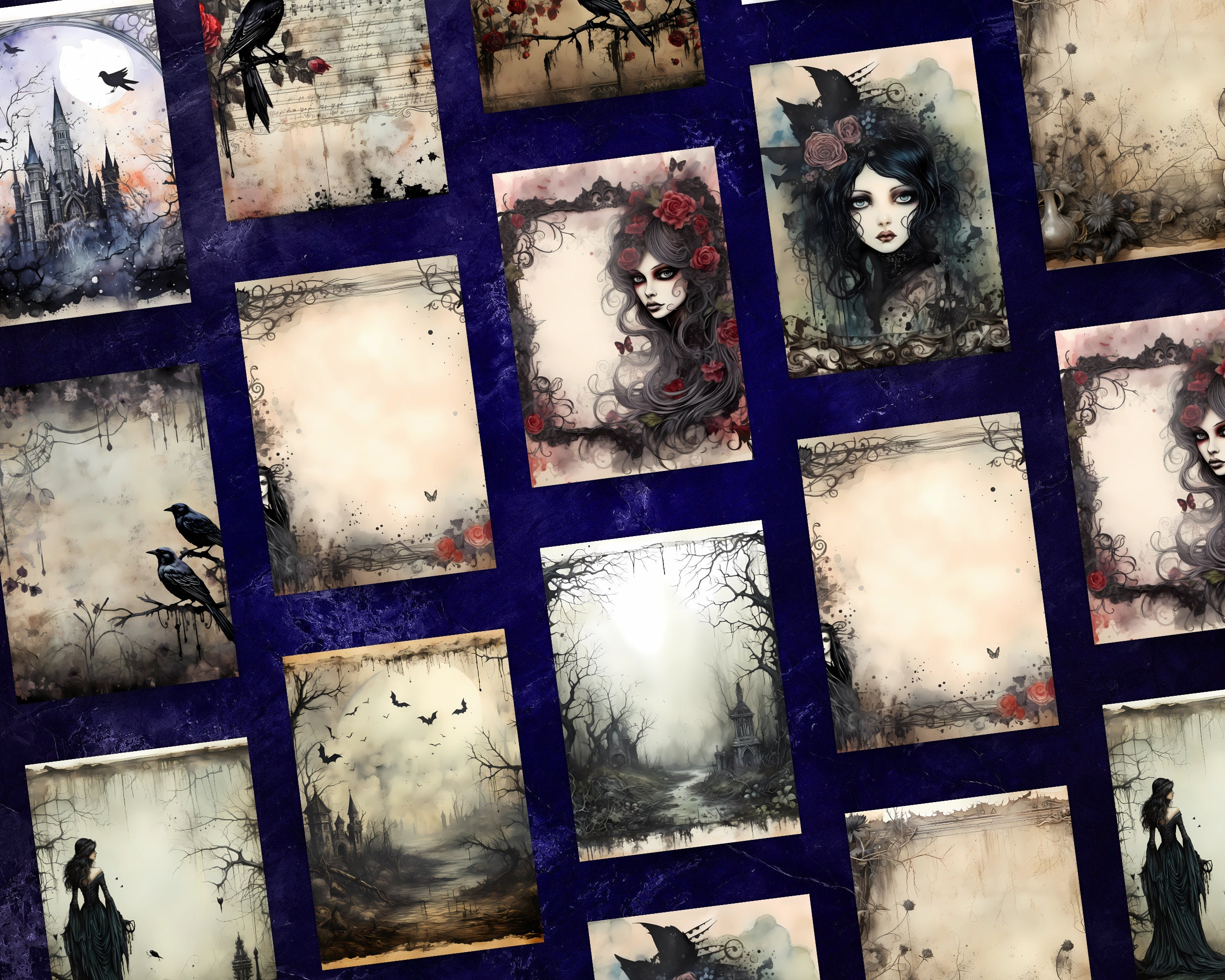 Gothic Theme Printable Paper Pack 12 PDF Pages A4 Size - Etsy