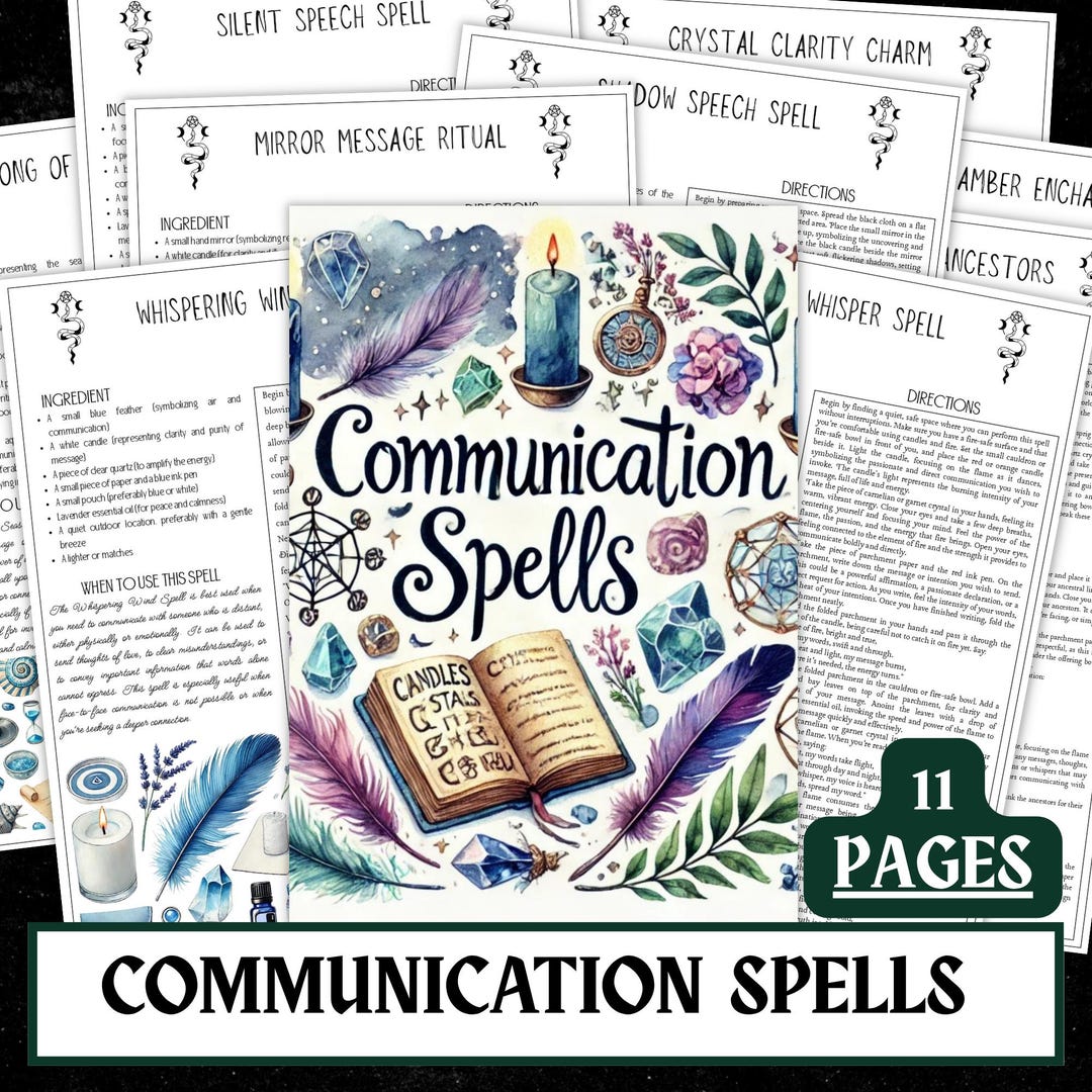 Communication Spells Grimoire Pages | Witchcraft Digital Download - Etsy