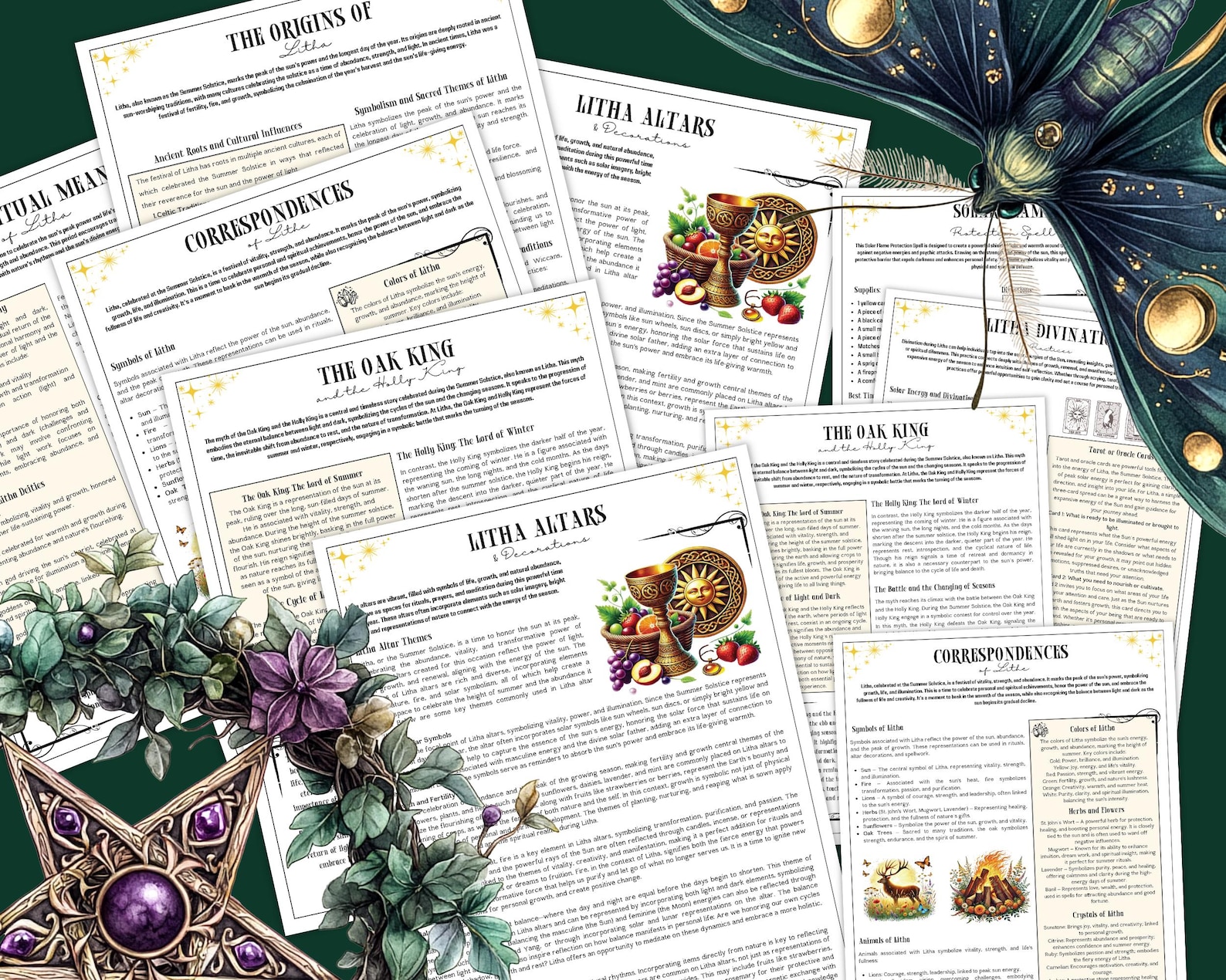 Litha Sabbat Guide Printable | Summer Solstice Rituals, Spells (PDF) - Etsy