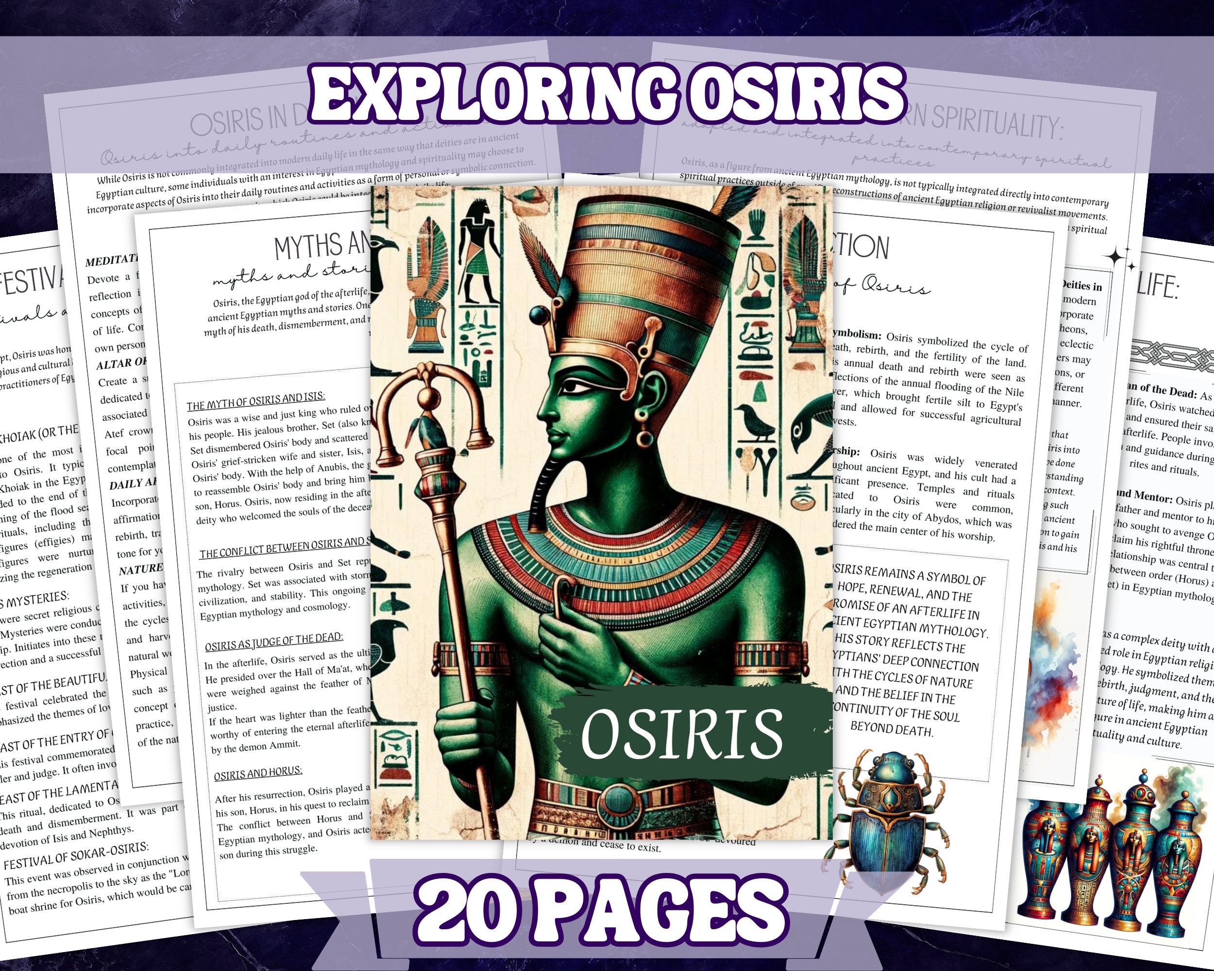 Osiris Worship Guide Printable PDF 20 Pages A4 Size , Printable Grimoire and Book of Shadow ...