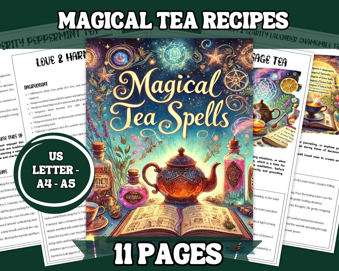 Printable Magical Tea Spell Recipes Pack | 10 Witchy Tea Blends ...