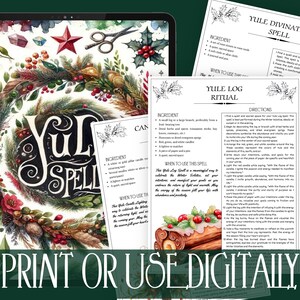 Printable Yule Spells Set - 10 Spells - A4 Paper Size , Printable ...