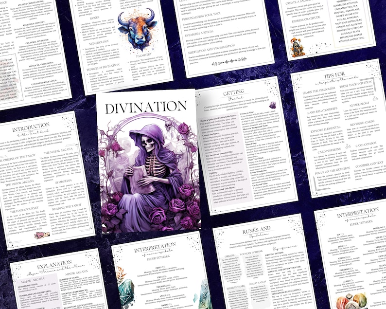 Types of Divination Printable Grimoire Set , Grimoire and Book of ...