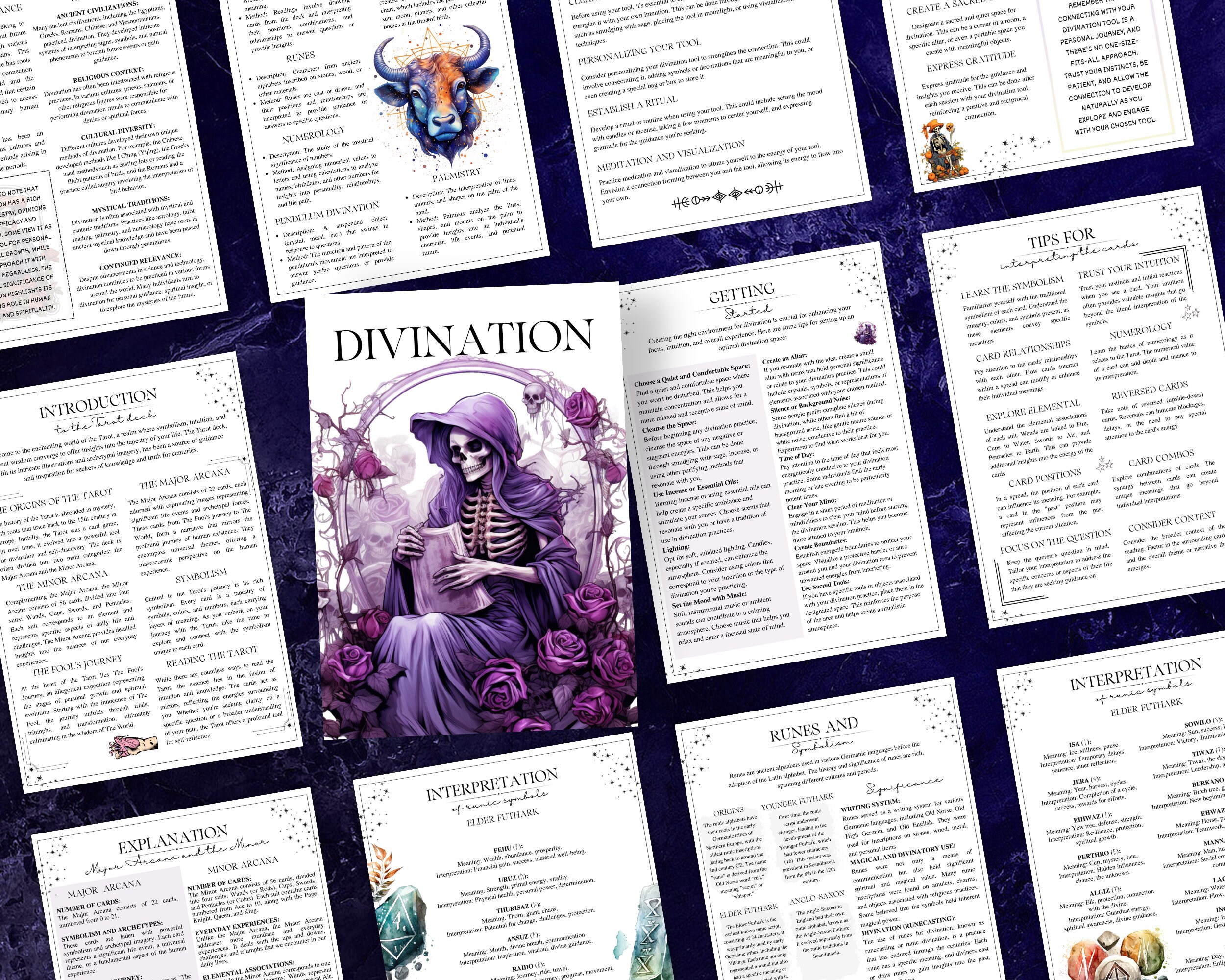 Types of Divination Printable Grimoire Set , Grimoire and Book of ...