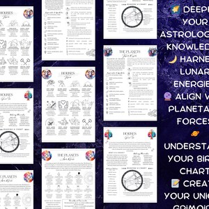 Houses & Planets Cheat Sheet - Reference Guide - Printable Grimoire Pages - Intro to Astrology ...