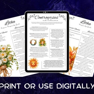 Litha Grimoire Printable Set , 14 Pages A4 Wiccan, Pagan, Witchcraft ...