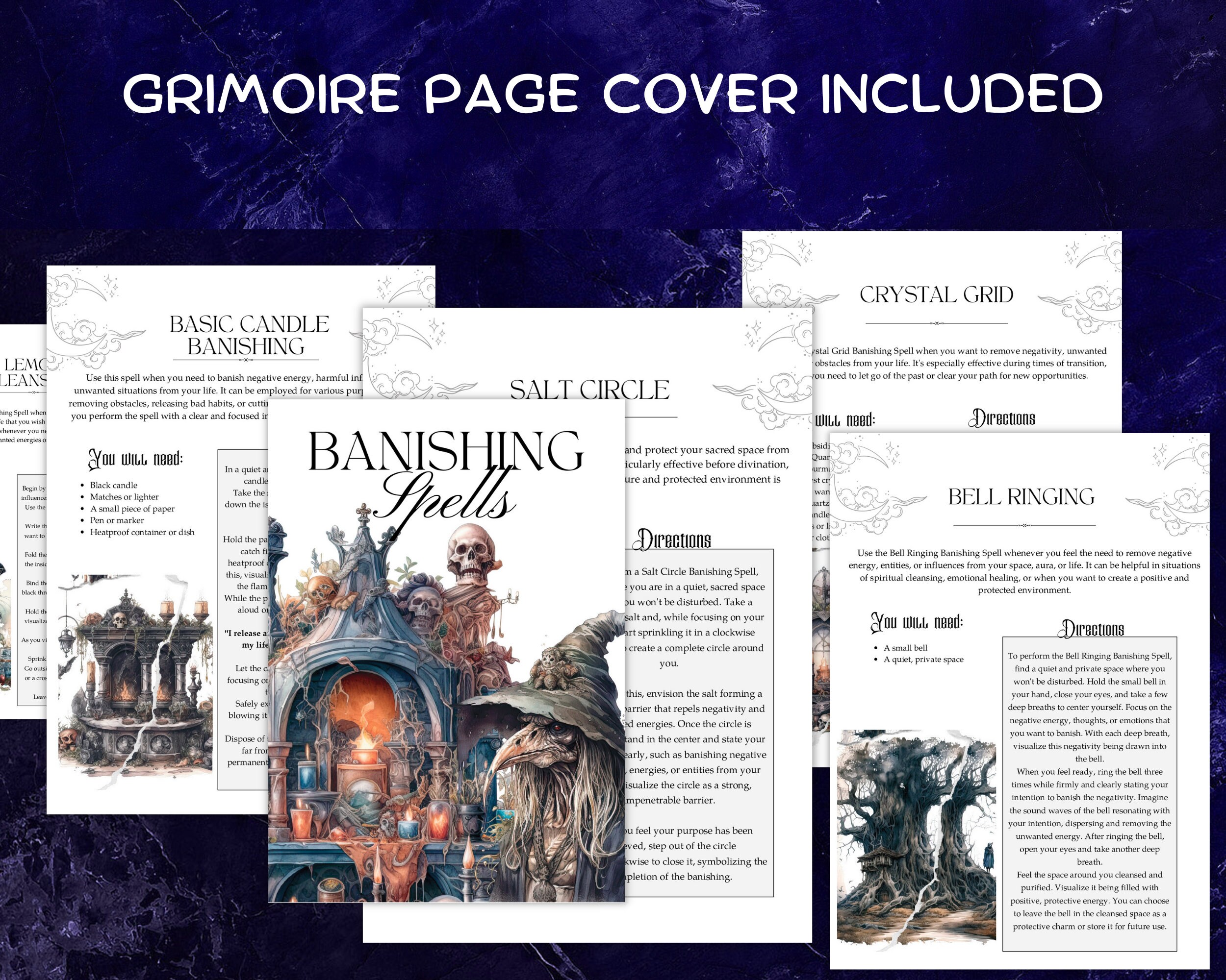 Banishing Spells Collection , Printable Grimoire Pages and Book of ...