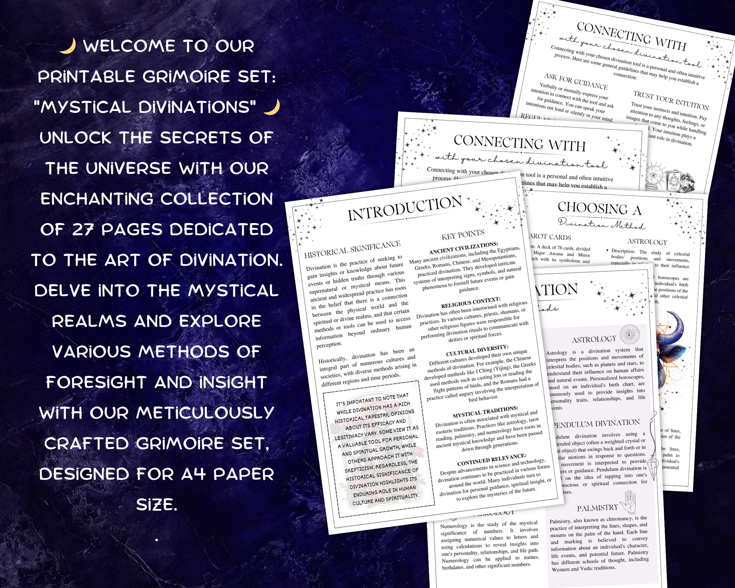 Types of Divination Printable Grimoire Set , Grimoire and Book of ...