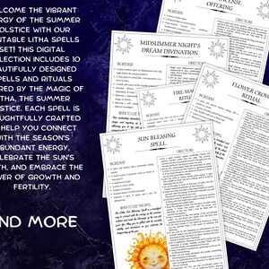 Printable Litha Spells Set 10 Summer Solstice Rituals A4 Size ...