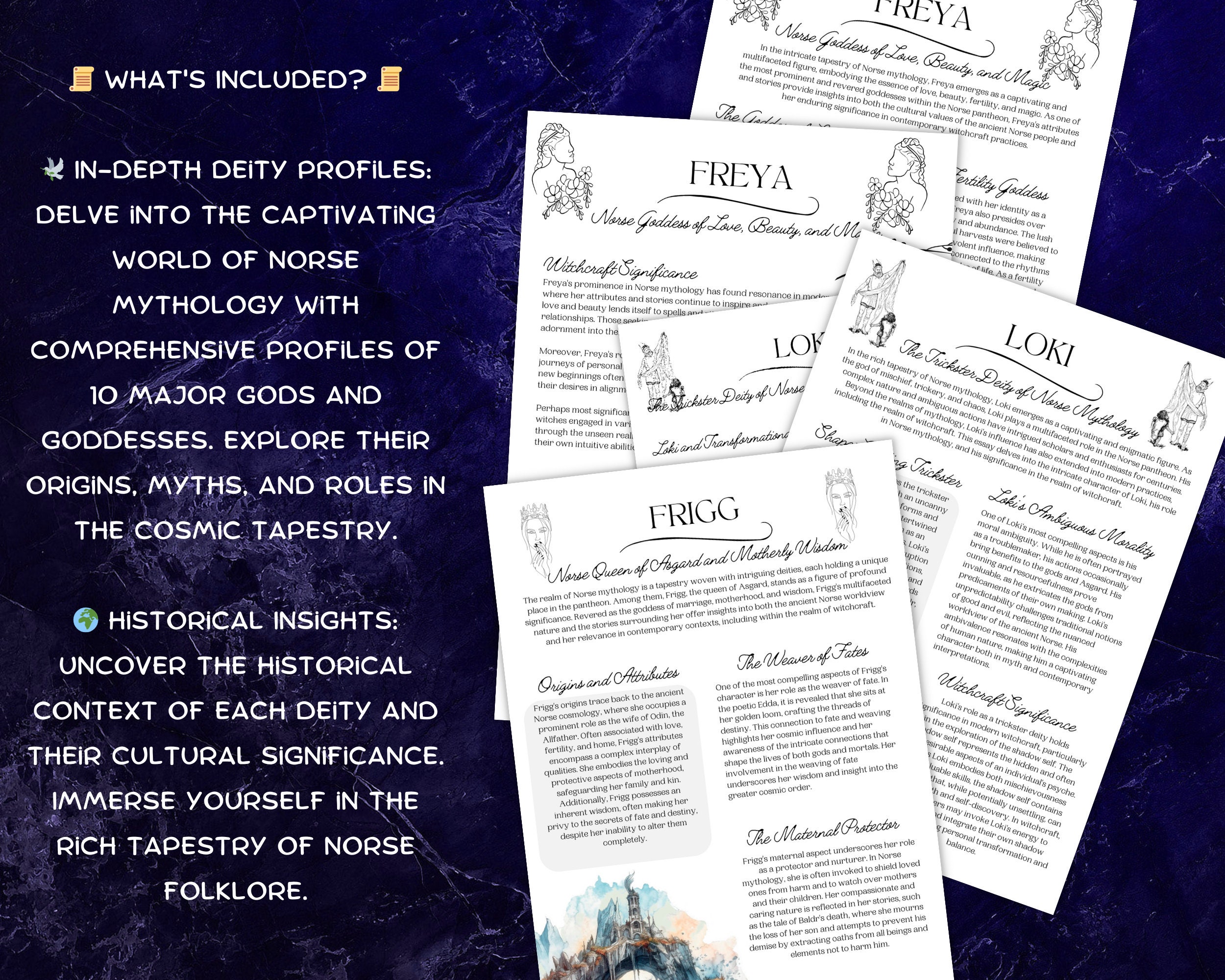 Norse Mythology Guide , Printable Grimoire Pages , Book of Shadow Pages ...