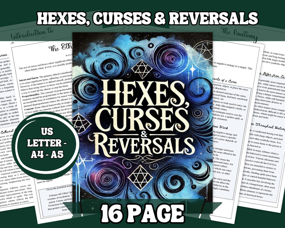 Hexes Curses and Reversals Printable Guide | 16 Page Grimoire for ...