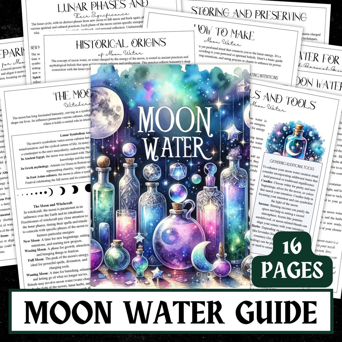 Moon Water Magic Guide | Lunar Rituals Workbook (digital Download) - Etsy