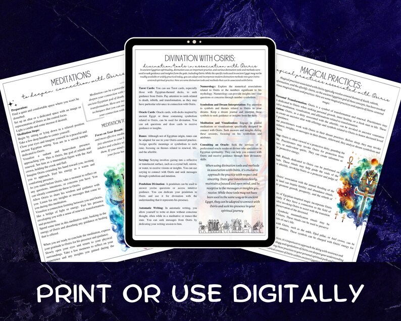 Osiris Worship Guide Printable PDF 20 Pages A4 Size , Printable Grimoire and Book of Shadow ...