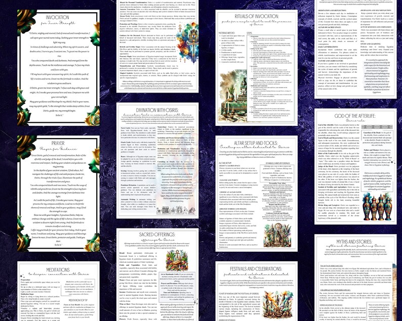 Osiris Worship Guide Printable PDF 20 Pages A4 Size , Printable Grimoire and Book of Shadow ...