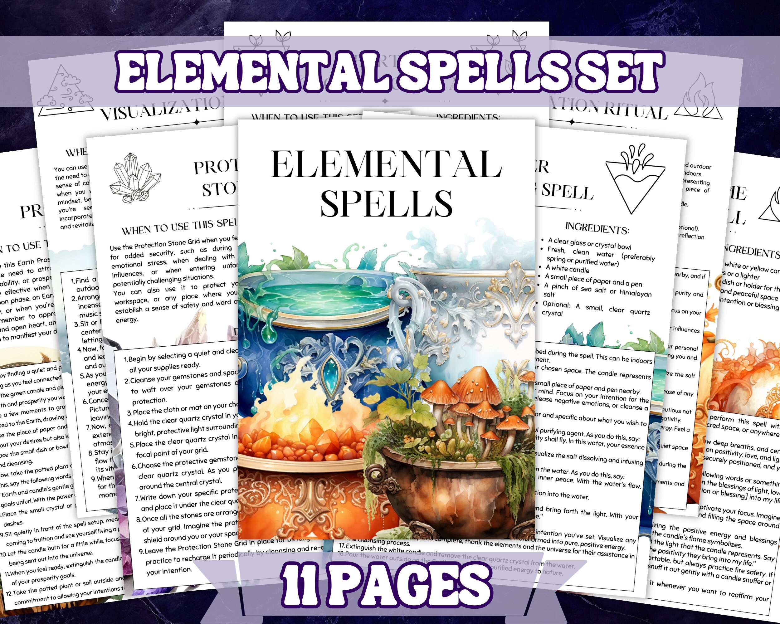 Elemental Based Spells , Printable Grimoire Pages and Book of Shadow ...