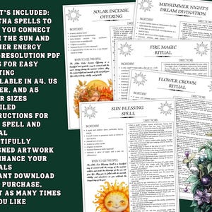 Printable Litha Spells: 10 Summer Solstice Rituals (A4 Size) - Etsy