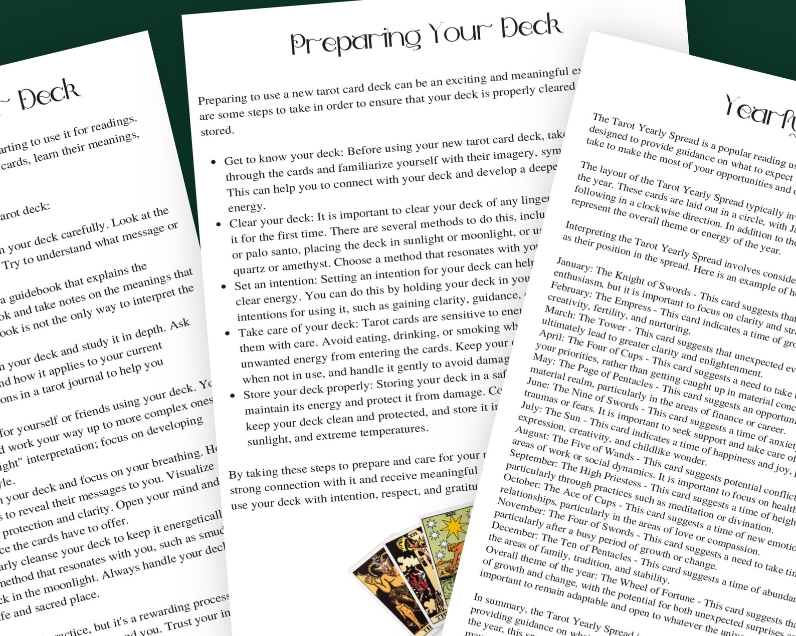 Beginner Tarot Guidebook | Card Meanings & Spreads (PDF) - Etsy