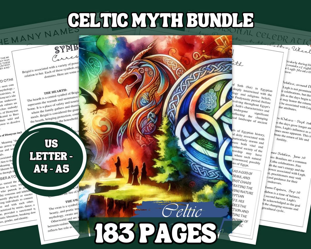 Celtic Mythology Printable Bundle: Deity Profiles (A4, US Letter, A5 ...